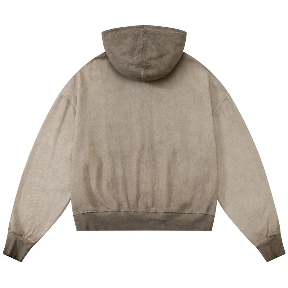 Washed Distressed Zip-Up Hoodie – COLDLINE CLOTHING