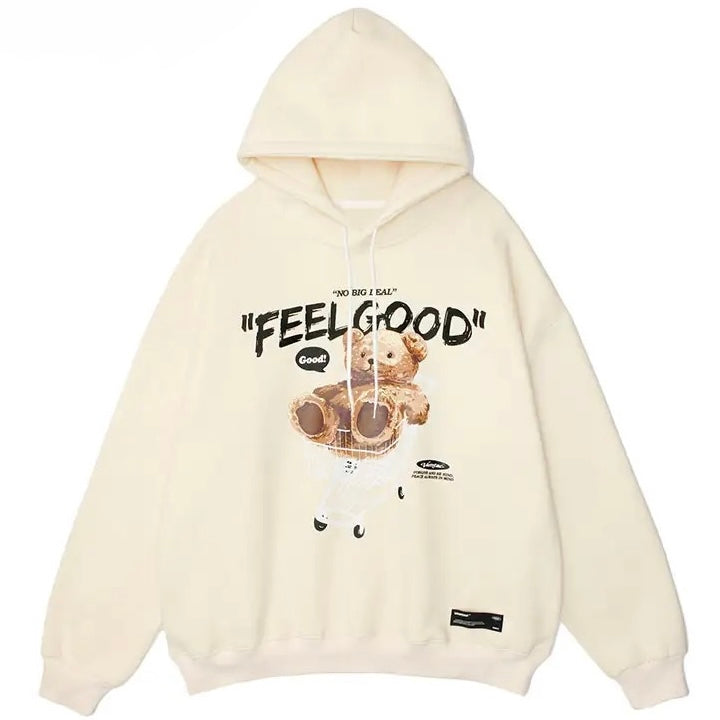 “FEEL GOOD” Bear Hoodie – COLDLINE CLOTHING