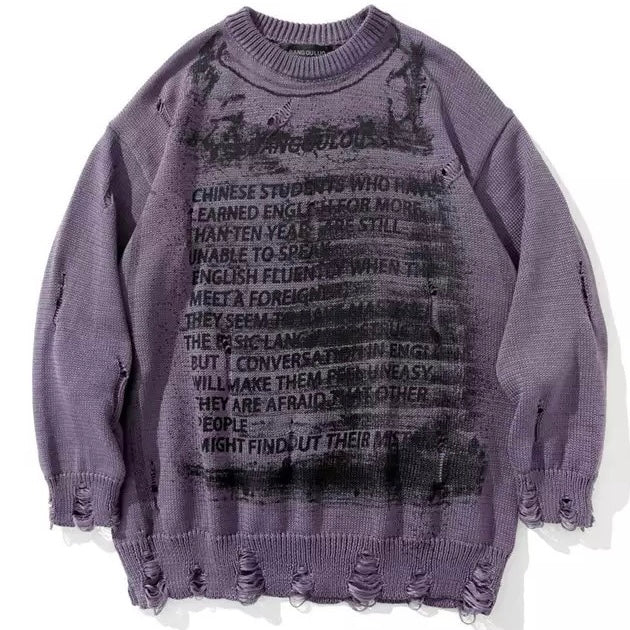 Hidden Words Distressed Sweatshirt – COLDLINE CLOTHING