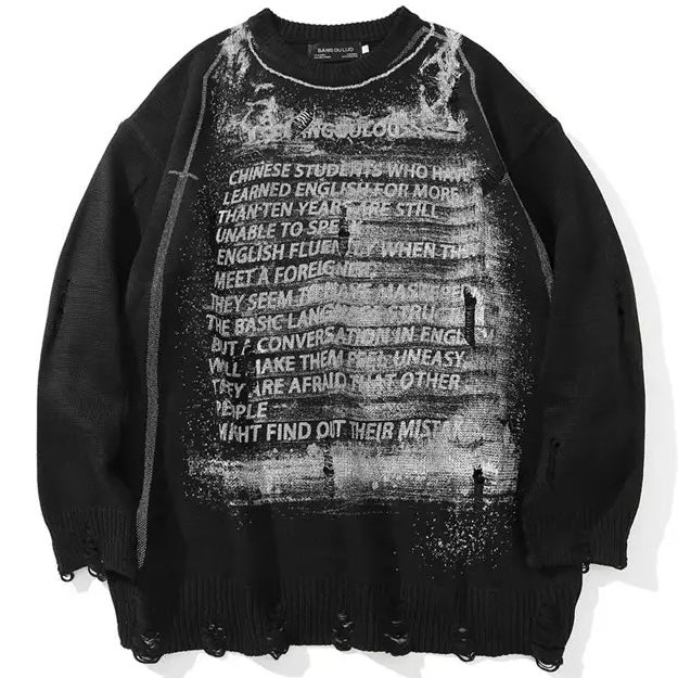 Hidden Words Distressed Sweatshirt – COLDLINE CLOTHING
